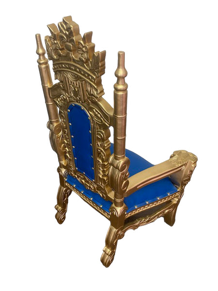 Kids Raja Royal Blue/Gold Royal Throne Chair – Platinum Prop House, Inc.