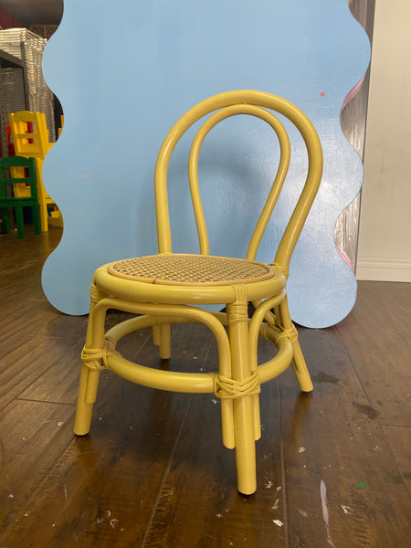 Kids Yellow Rattan Chair – Platinum Prop House, Inc.