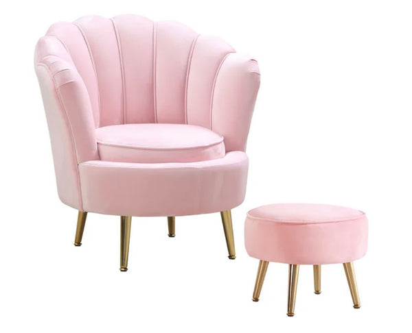 Kids Light Pink Seashell Ottoman – Platinum Prop House, Inc.