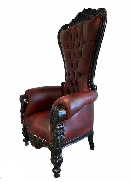 Adult Burgundy/Black Royal Throne Chair – Platinum Prop House, Inc.